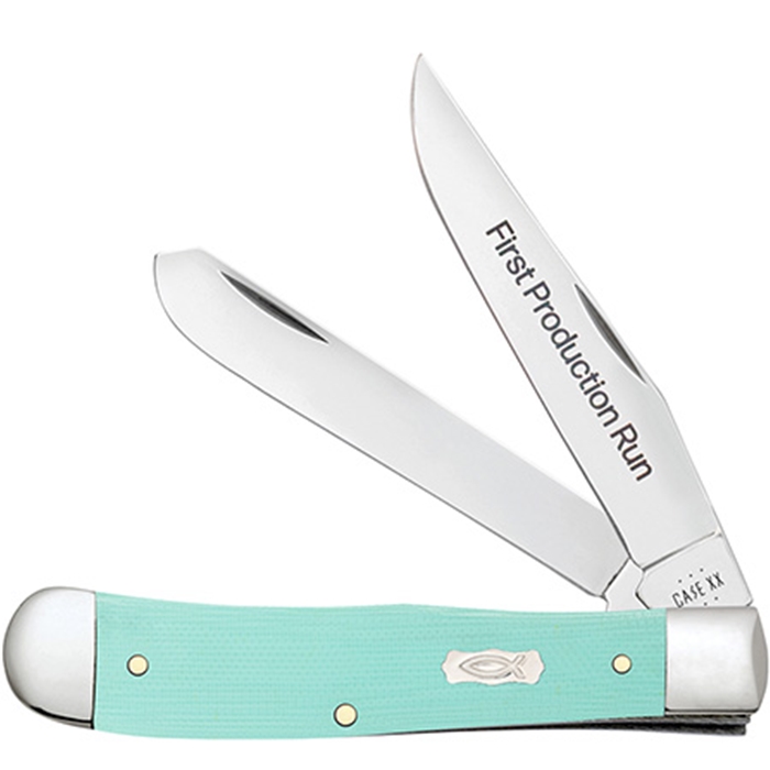 Case Seafoam Green G-10 Trapper First Production Run 95810 - Engravable